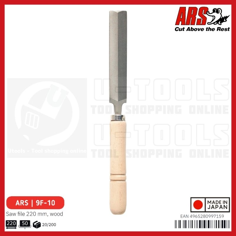 ARS 9F-10 Saw Sharpening File | ตะไบเลื่อยด้ามไม้ ; Made in JAPAN ...