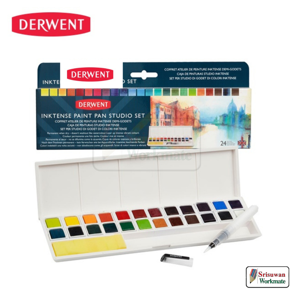 DERWENT INKTENSE PAINT PAN STUDIO SET 24 สี ชุดสีน้ำตลับสตูดิโอ 24 สี ...