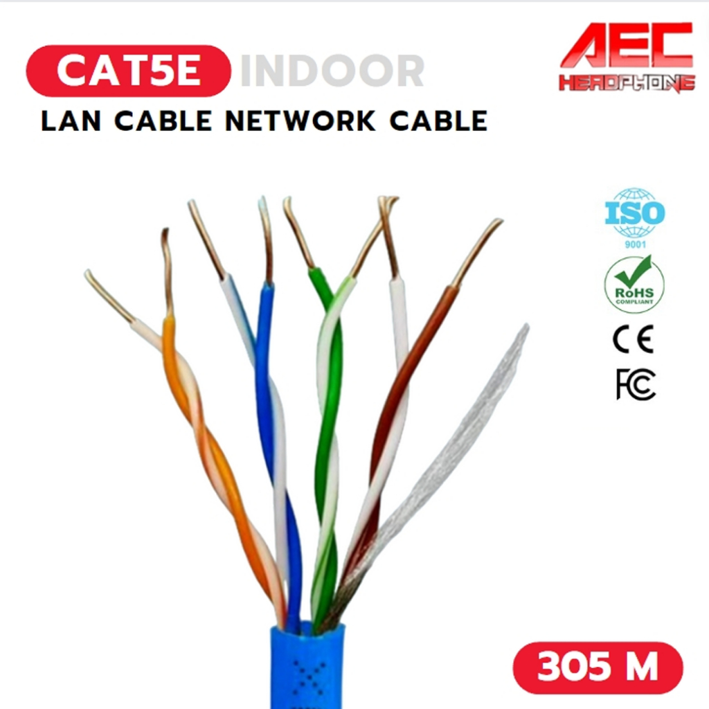 LAN Cable Network cable CAT5e Indoor UTP ความยาว 305เมตร(CAT5B-305M ...