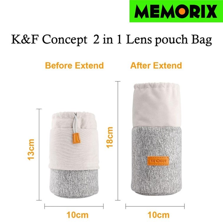 K&F Concept (KF13.121) Camera Lens Bag, Protective Lens Pouch Bag 2L, 2 ...