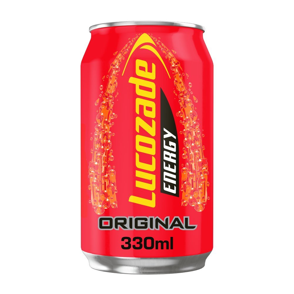 LUCOZADE ORIGINAL FLAVOUR Sports Energy Drink in a Can 330ml ***UK ...