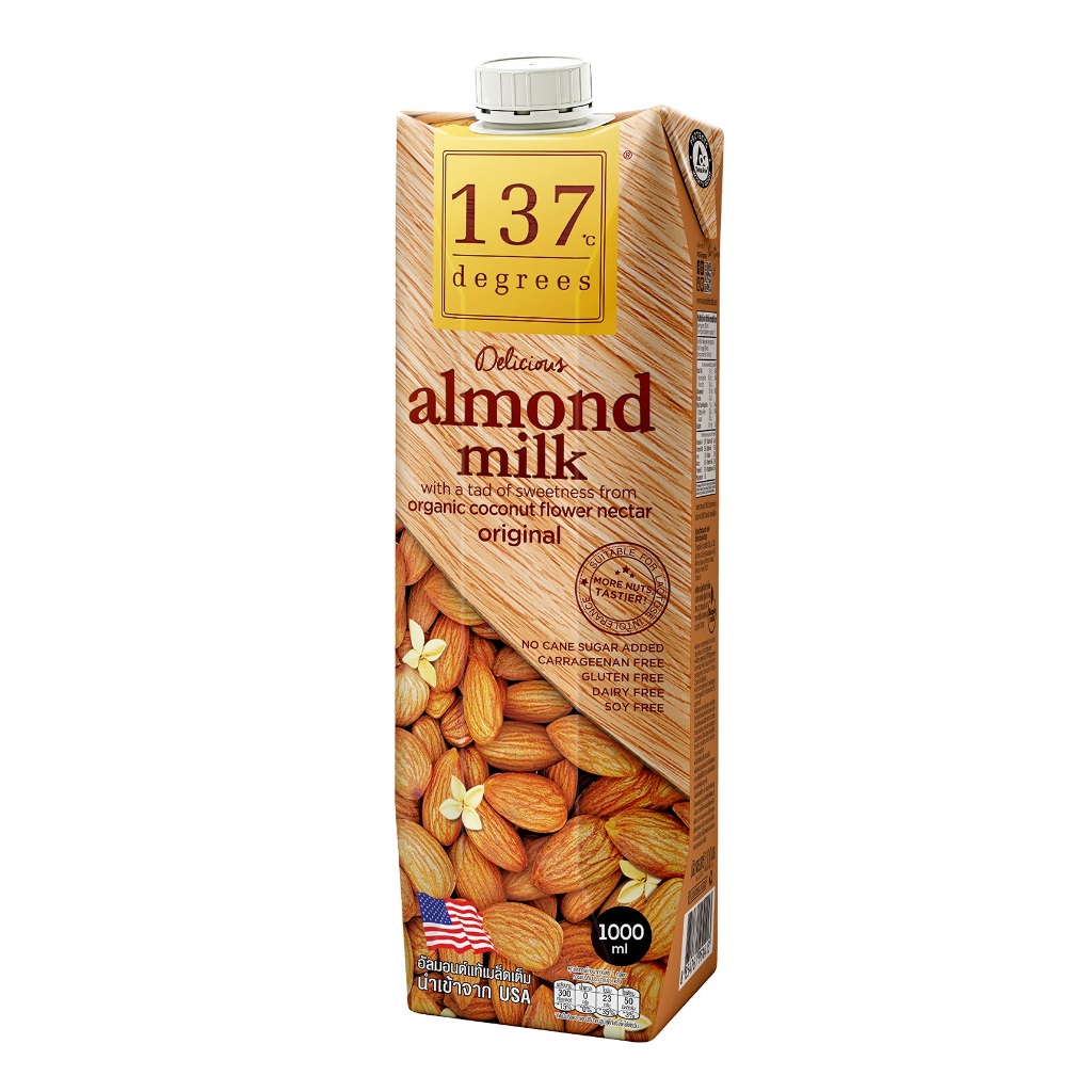 (ยกลัง)137 ดีกรี นมอัลมอนด์ สูตรดั้งเดิม ขนาด 1000ml x 12 (Almond Milk ...