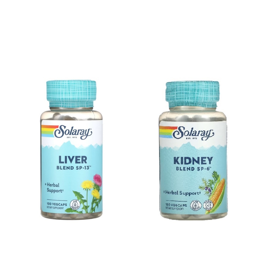 พร้อมส่ง!!! Solaray, Liver Blend SP-13, 100 VegCaps / Kidney Blend SP-6 ...