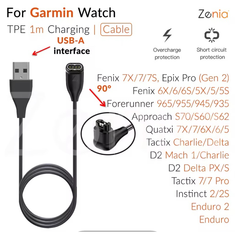 สายชาร์จแบตเตอรี่สมาร์ทวอท์ชสำหรับ Garmin Fenix 5/5S/5X PLUS สำหรับ ...
