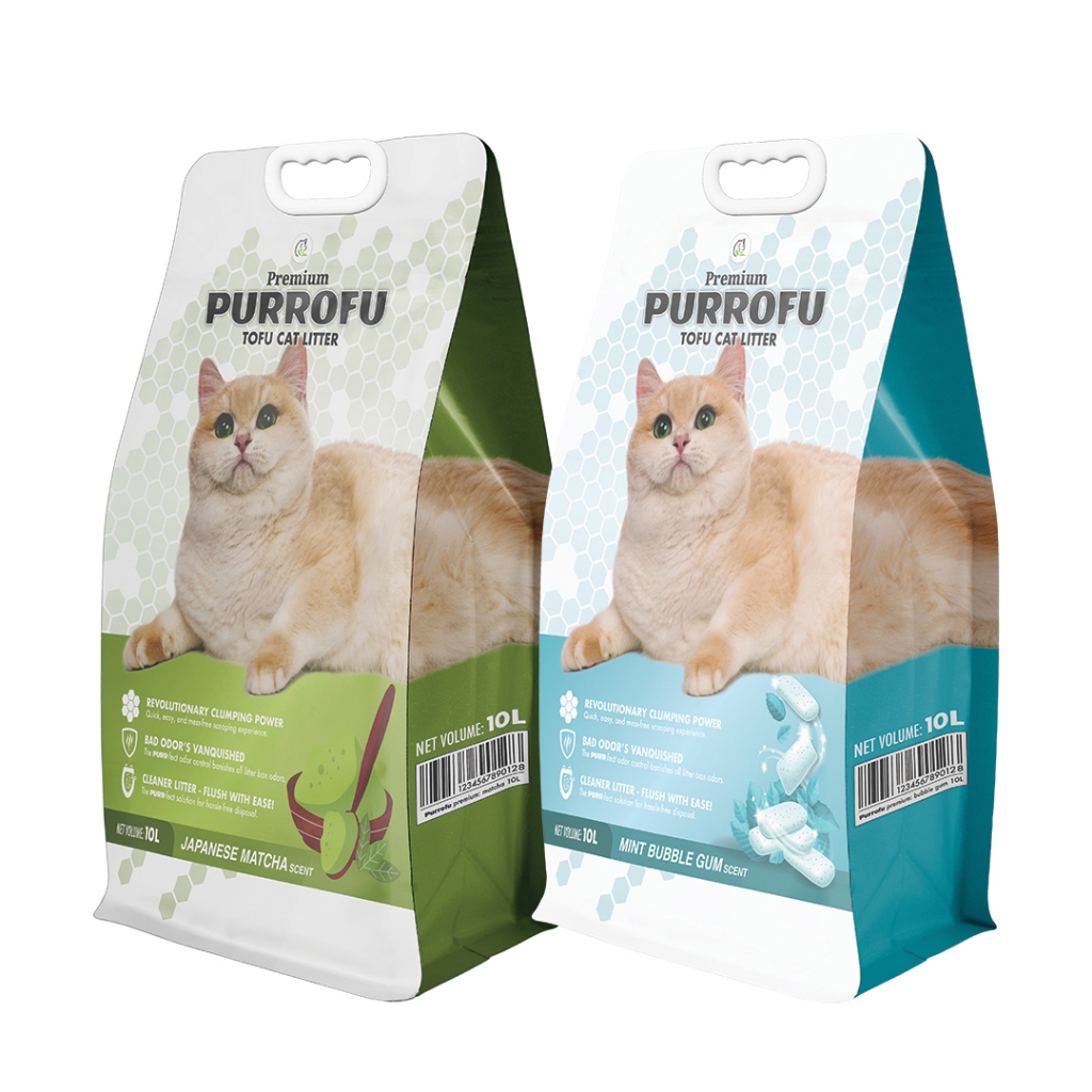 PURROFU Tofu Cat Litter ทรายแมวเต้าหู้ แบบเกล็ด สูตรพรีเมียม ขนาด 10 ...