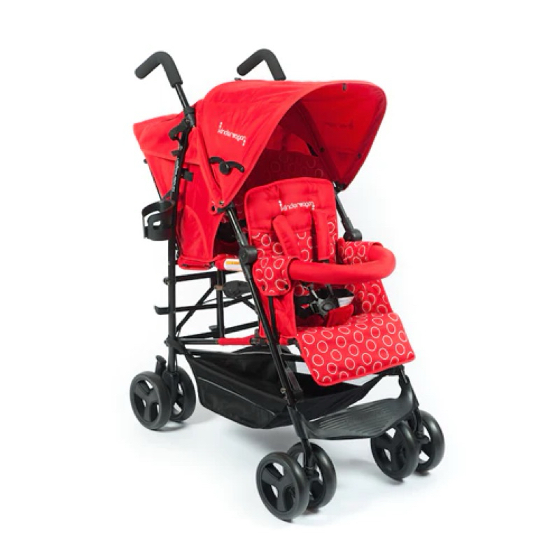 รถเข็นสองที่นั่ง รถเข็นพี่น้อง Kinderwagon รุ่น Hop ♥️🖤สีแดงดำ | Shopee ...