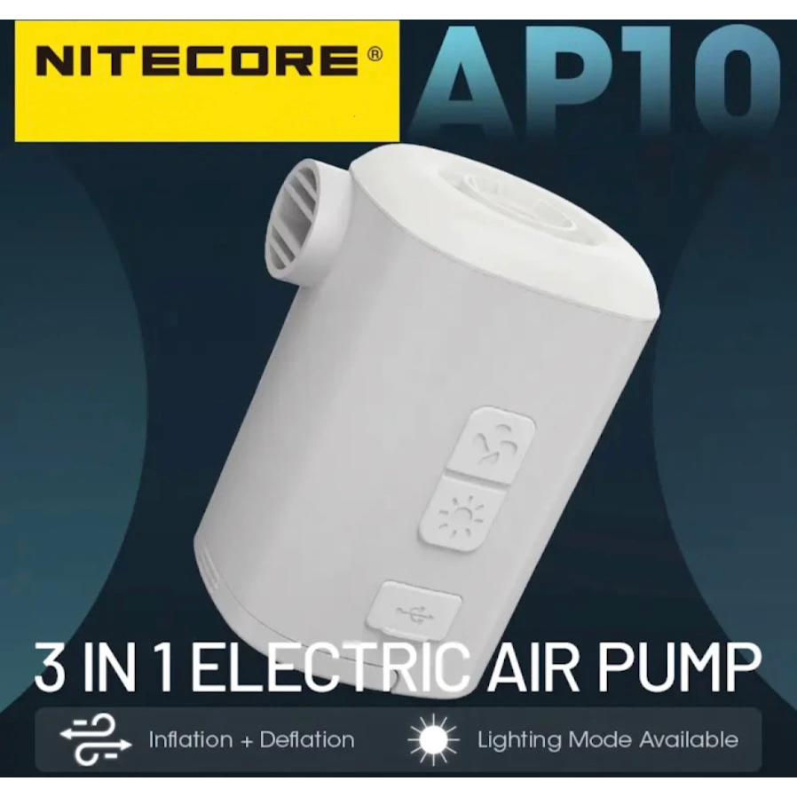 Nitecore AP10 ปั๊มลมไฟฟ้าแบบ3-in-1ปั๊มสูบลม4.5 kPa เครื่องอัดอากาศ ...