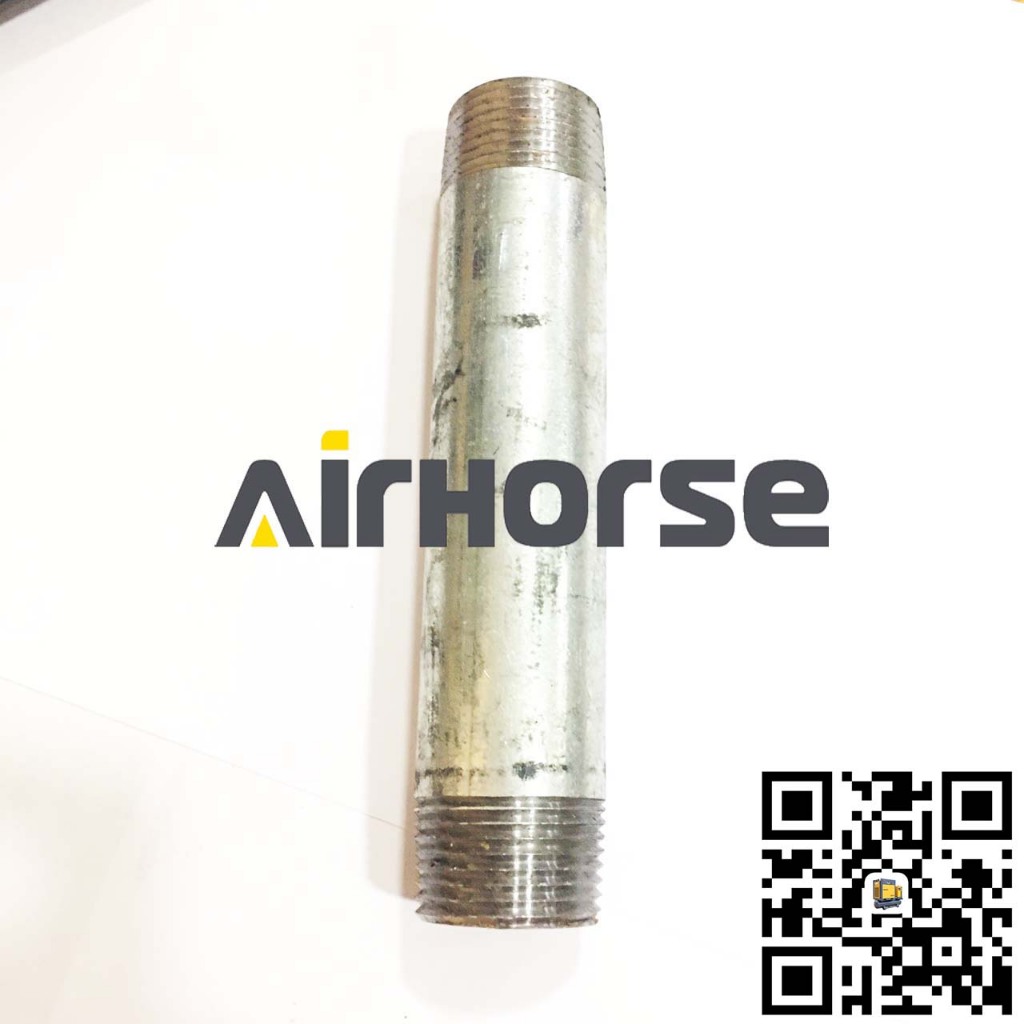 ท่อเหล็ก ท่อสั้นต๊าปเกลียวหัวท้าย 1 1/2 นิ้ว จำนวน 1 ชิ้น ท่อสั้นชุบกัล ...