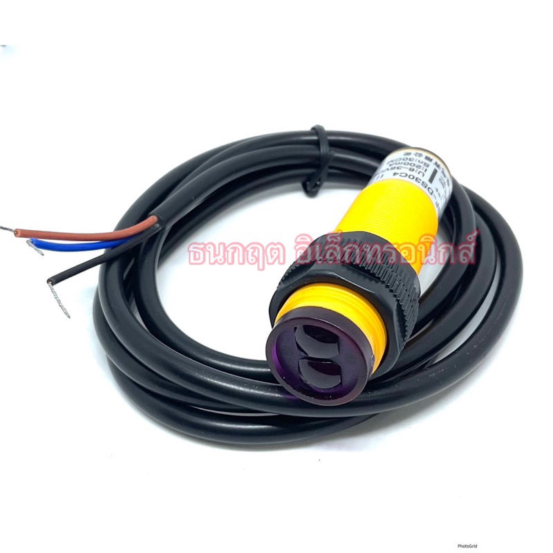 E3F-DS30C4 โฟโต้เซ็นเซอร์ เซ็นเซอร์จับวัตถุ ระยะ10-30cm 6-36VDC ชนิด NPN NO proximity sensor ...