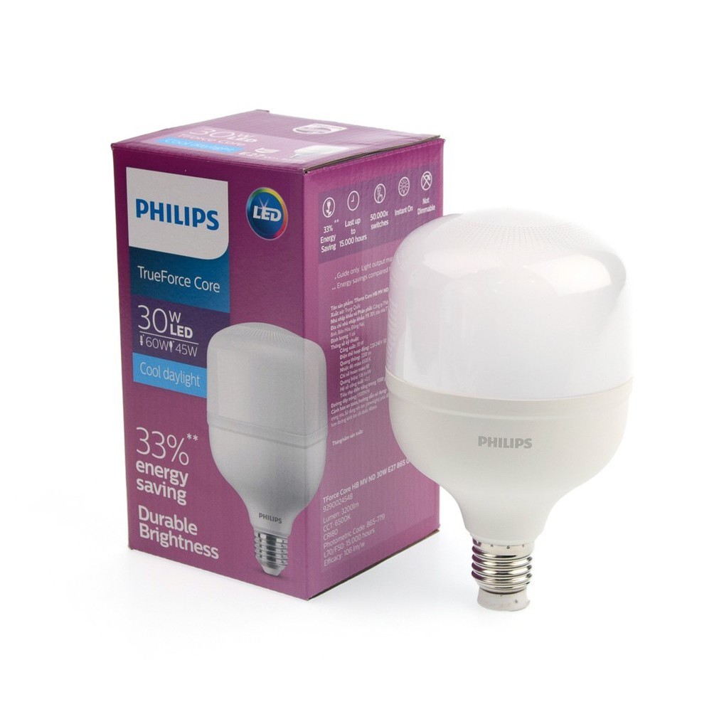 PHILIPS หลอดแอลอีดี 30W E27 TrueForce Highbay LED ฟิลลิป์ แสงขาว แสงส้ม ...