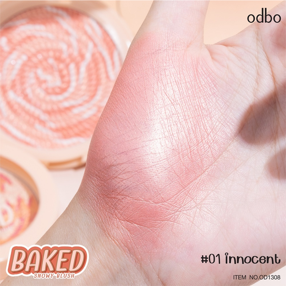 odbo บลัชออน โอดีบีโอ เบคท์ สโนวี่ บลัช BAKED SNOWY BLUSH OD1308 | Shopee Thailand