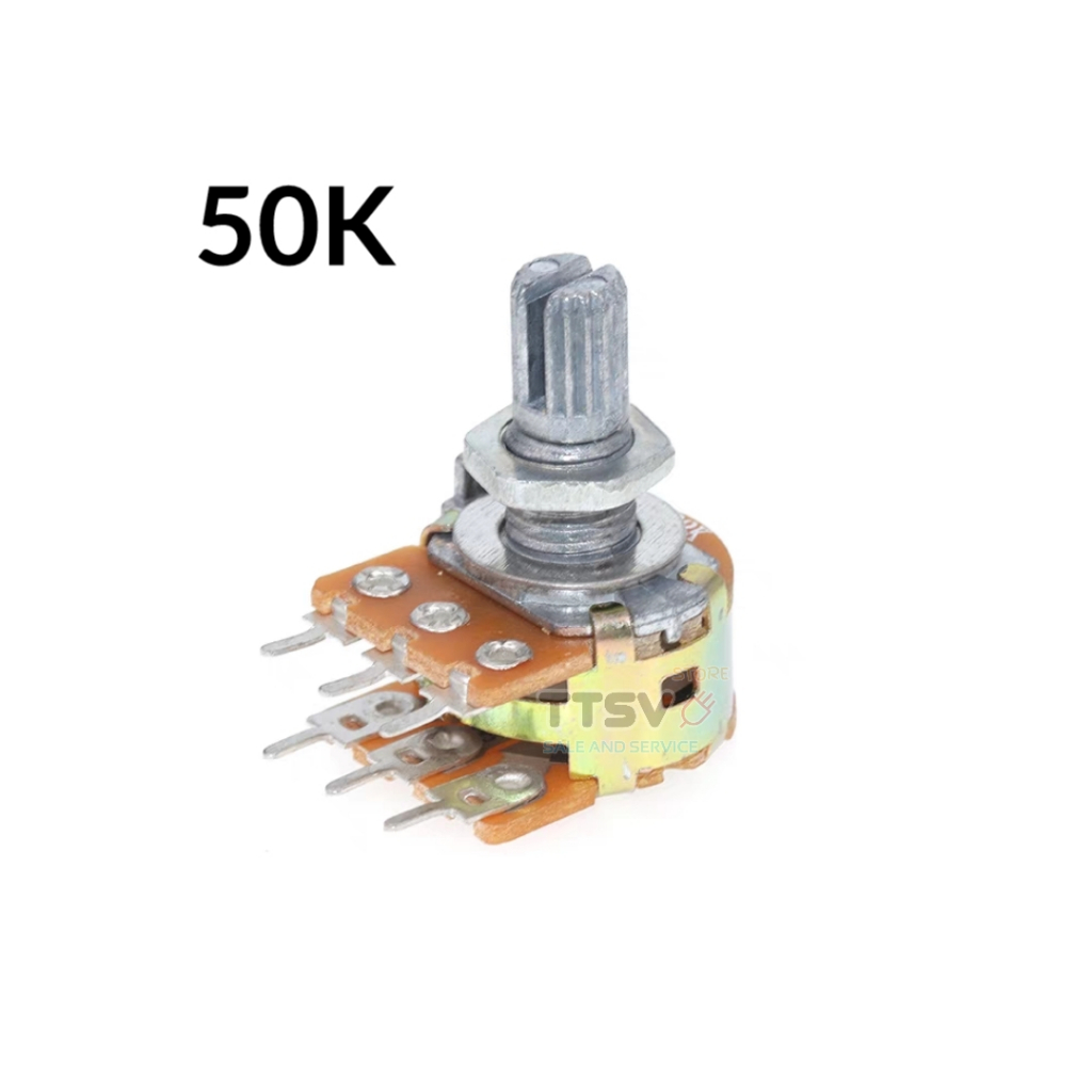 VR ตัวต้านทานปรับค่าได้ 10K 20K 50K 100K 500K แบบ 3ขา 6ขา แกน 15MM ...