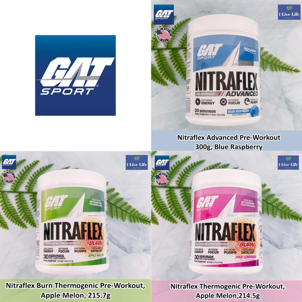 GAT SPORT - Nitraflex Advanced Pre-Workout Burn, 30 Servings พรีเวิร์ค ...