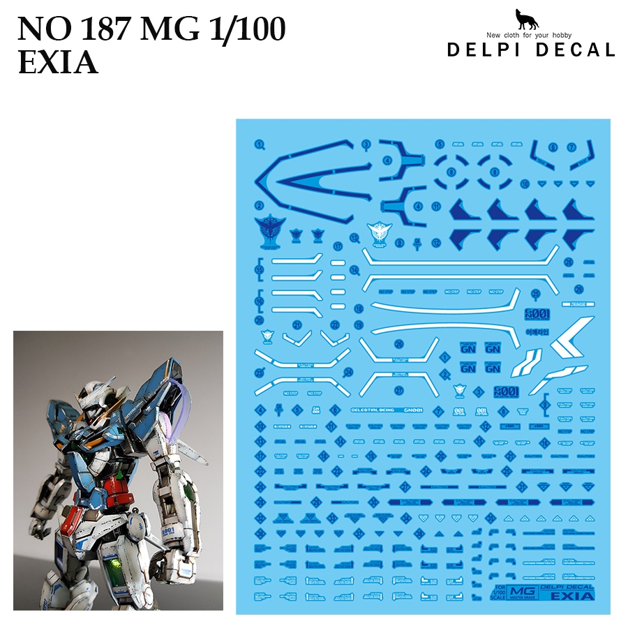 ดีคอลน้ำ [DELPI] 187 MG EXIA GUNDAM (Normal) 1/100 Water Decal | Shopee ...