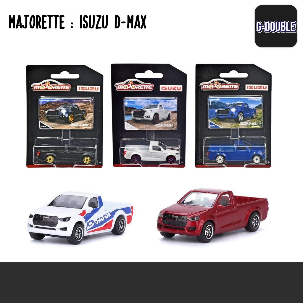 Majorette Isuzu d-max รถเหล็ก ขนาด 1/64 อีซูซุ ดีแมคซ์ สีขาว ดำ น้ำเงิน ธงไทย แดง kerry โมเดล ...