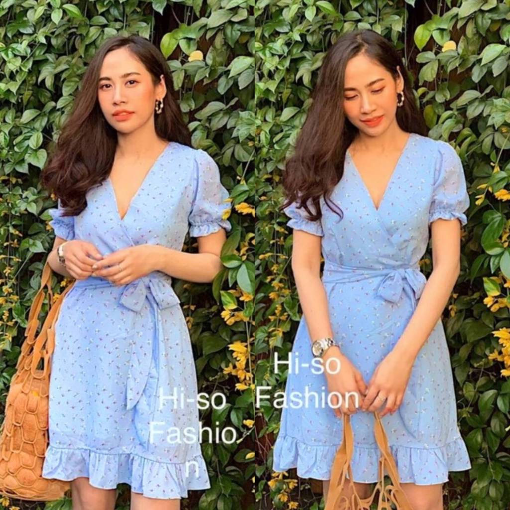 ส่งต่อมือ2 เดรสแขนตุ๊กตา ผ้าชีฟองญี่ปุ่น ป้ายHiso fashion | Shopee Thailand