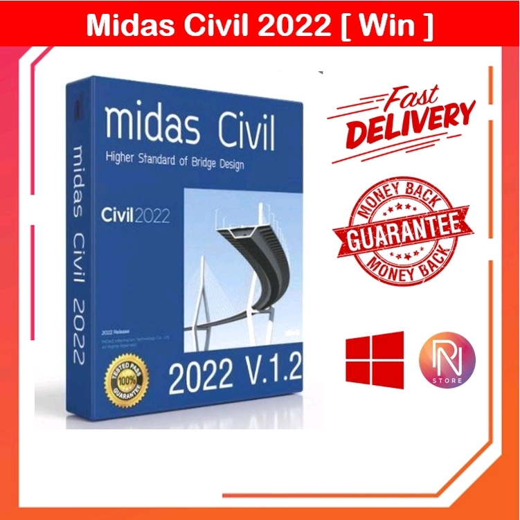 Midas Civil 2022 | For Windows x64 Only | Full Version | Shopee Thailand