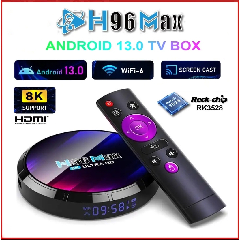 H96MAX RK3528 Android 13 Smart TV box Rockchip Wifi 5G Bluetooth ...