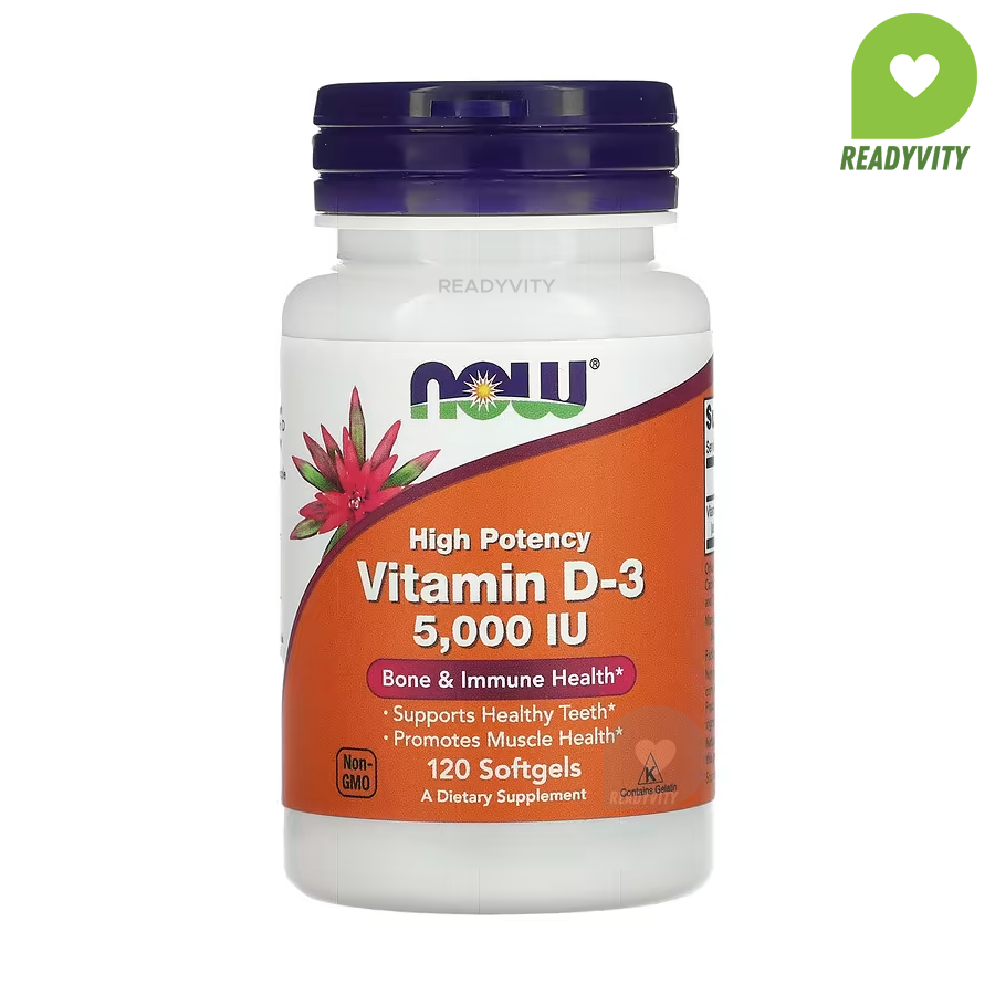 NOW Foods, Vitamin D3, High Potency, 5,000 IU, 120 Softgels | Shopee Thailand