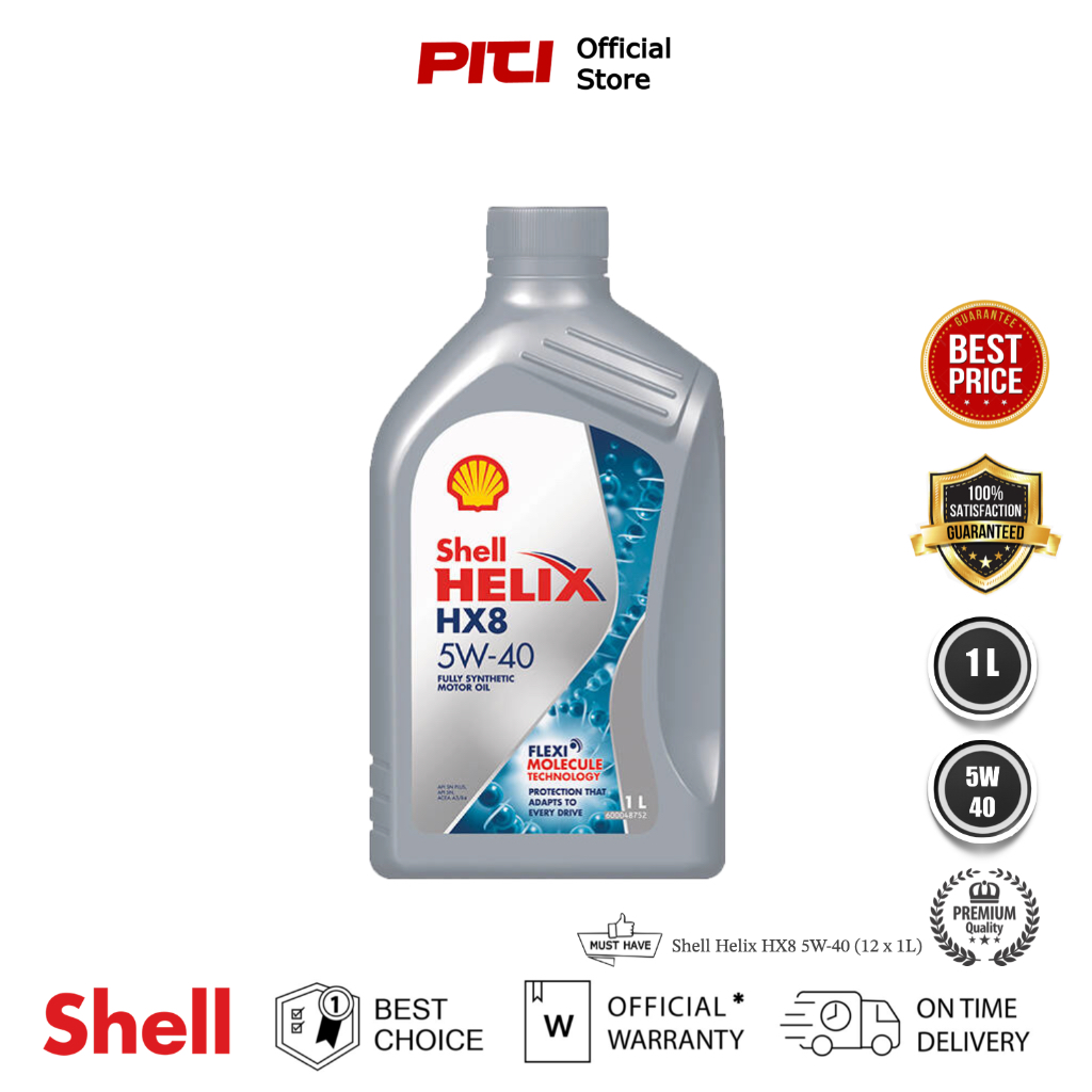 Shell Helix HX8 5W-40 (12 x 1L) Fully Synthetic Motorcycle Oil | Shopee ...