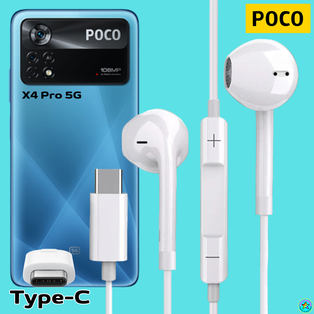 หูฟัง สมอลทอล์ค POCO Type-C สำหรับ โพโค่ X4 Pro 5G ไทป์ซี ทรงรูปสวมใส่ ...