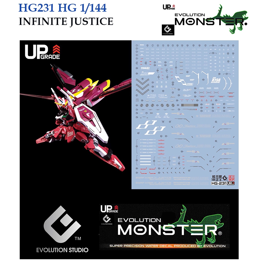 ดีคอลน้ำ [MONSTER ] HG 231 HG 1/144 INFINITE JUSTICE WATER DECAL ...