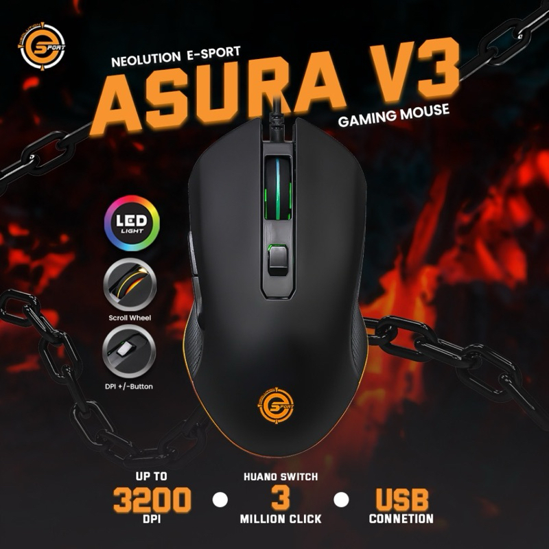 Neolution E-Sport Gaming Mouse Asura V.3 เมาส์เกมมิ่ง เม้าส์เล่นเกมส์แบบมีสาย | Shopee Thailand
