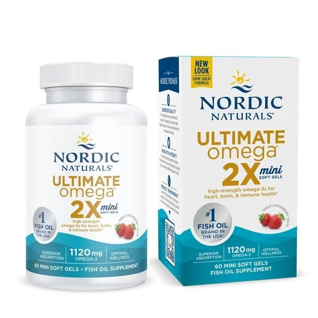 Nordic Naturals Ultimate Omega 2X-Mini 1120 mg Omega-3 🍓60 เม็ด EXP ...