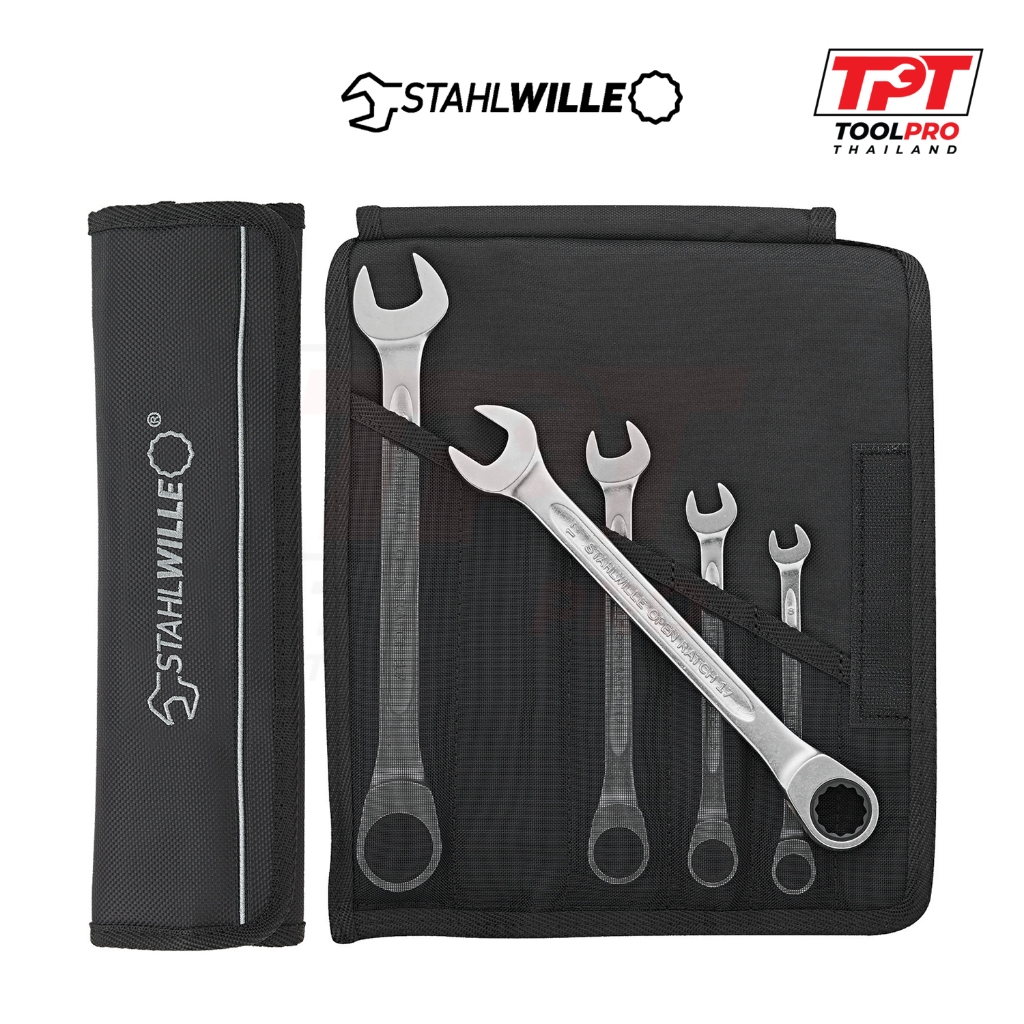 Stahlwille ชุดประแจแหวนฟรีข้างปากตาย Open Ratch 17F/5 Combination Ratchet Spanner Set (96401705 ...
