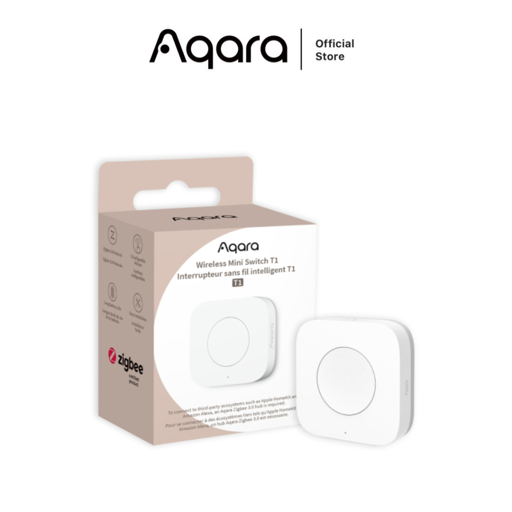Aqara Wireless Mini Switch T1 สวิตช์ระยะไร้สาย | Shopee Thailand