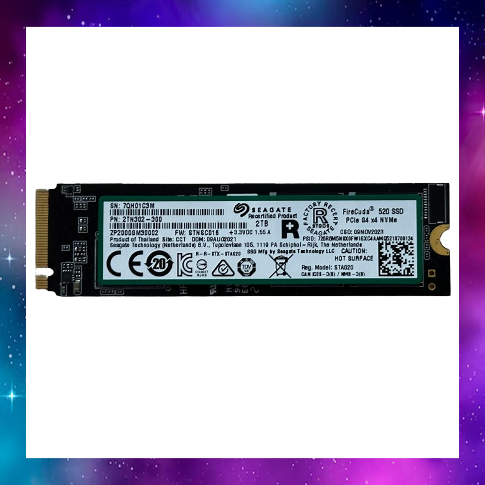 2 TB SSD (เอสเอสดี) SEAGATE FIRECUDA 520 SSD PCIe/NVMe M.2 2280 ...