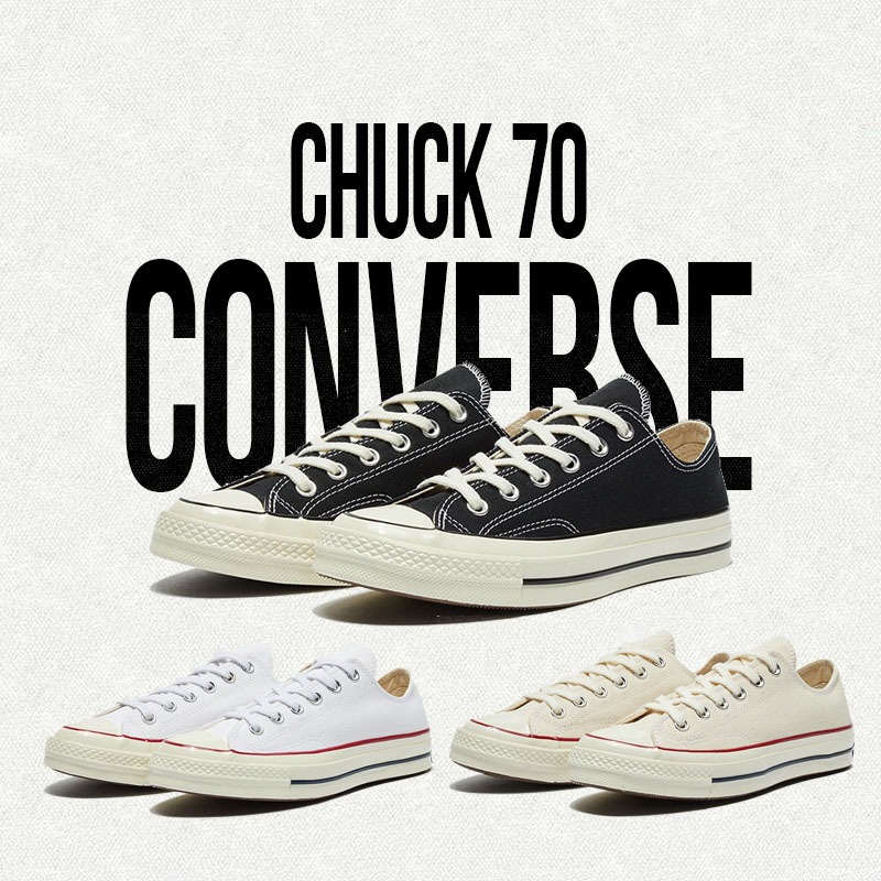Converse 1970s Black beige White Low Top Canvas Shoes Shoelaces Couple ...