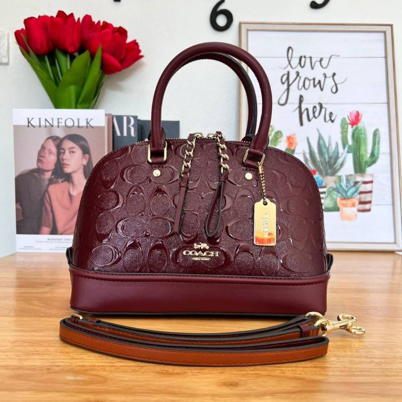 กระเป๋าเอนกประสงค์Coach MINI SIERRA SATCHEL IN SIGNATURE DEBOSSED ...