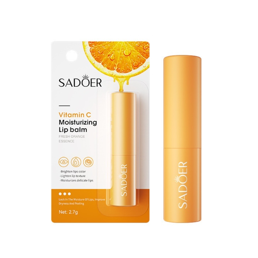 Sadoer Vitamin c Lip balm ลิปสติกวิตามินซี ลิป ให้ความชุ่มชื้น 2.7 กรัม ( สีส้ม ) | Shopee Thailand