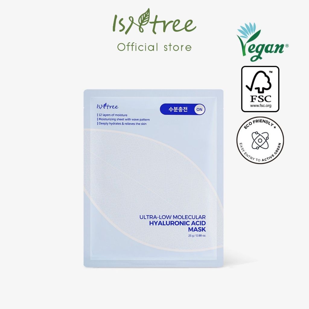[10แผ่น] ISNTREE ULTRA-LOW MOLECULAR HYALURONIC ACID MASK 10ea | Shopee ...