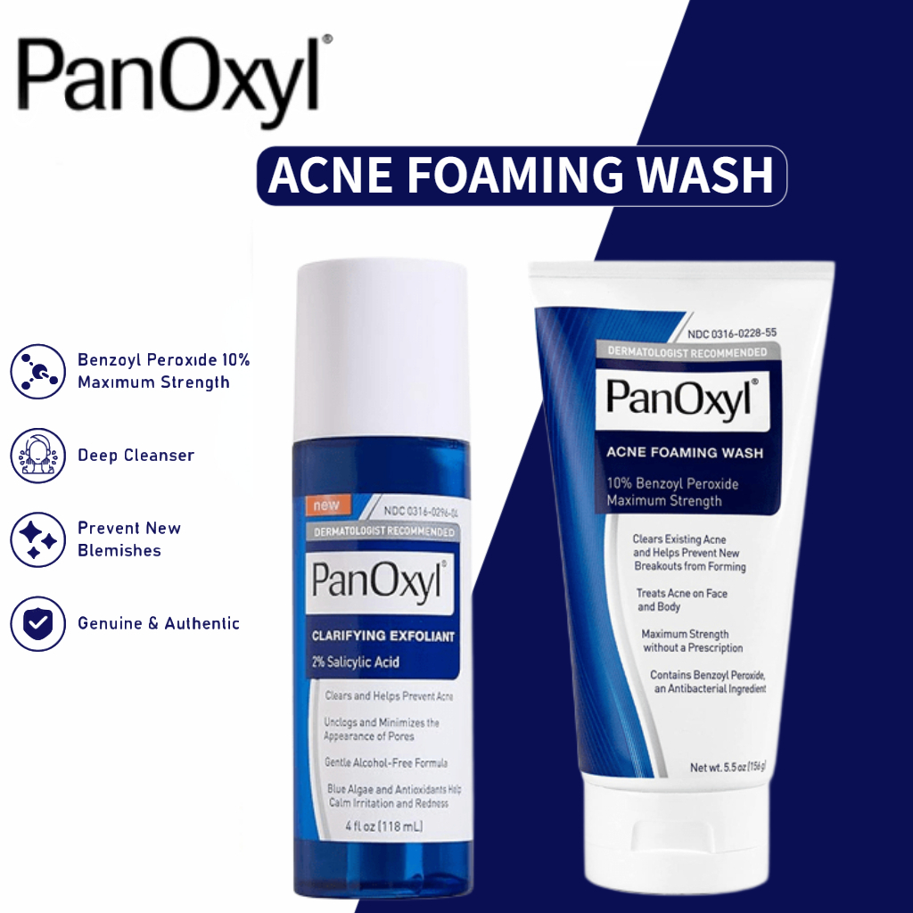 PanOxyI CLARIFYING EXFOLIANT 2% Salicylic Acid 118ml / ACNE FOAMING ...