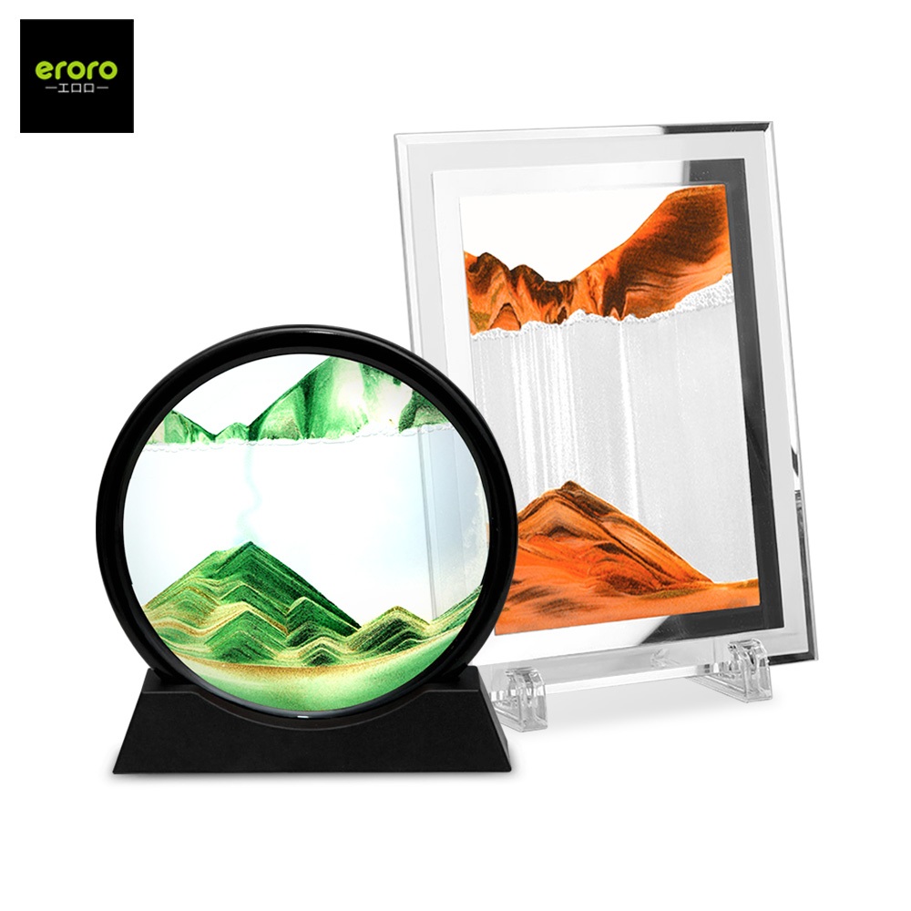 ERORO นาฬิกาทรายสามมิติ กรอบรูปตกแต่งทรายดูด 3 มิติ ของขวัญวันหยุด 7 ...