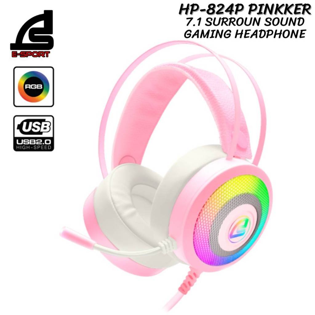 SIGNO HP-824 รุ่น SPECTRA - PINKKER E-SPORT 7.1 SURROUND SOUND GAMING ...