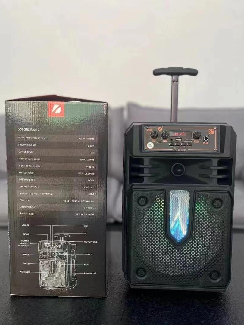 ลำโพงบลูทูธ บลทูธไร้สายรุ่น KTS-1631 เสียงดี เบสแน่น ดอกลำโพง8นิ้ว ปรับเบส แหลมกลางได้ แถมฟรี ...