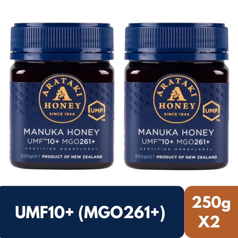น้ำผึ้งมานูก้า Arataki Manuka Honey UMF10+ (MGO261+) 250g x2 Product of New Zealand | Shopee ...