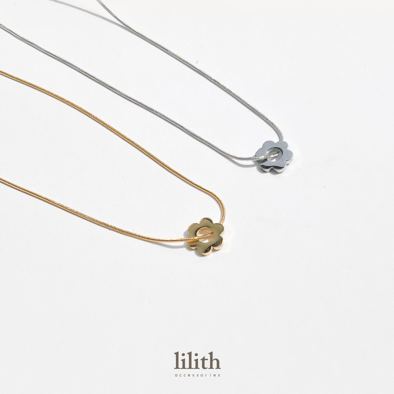 Lilith - Hollow flower Chain สร้อยคอ สแตนเลส จี้ดอกไม้ | Shopee Thailand