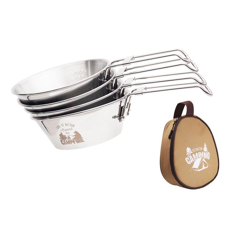 ถ้วยเซียร่า Siera Cup 200มล. ชามสแตนเลสพับเก็บ หม้อสนาม Camping Pot ...