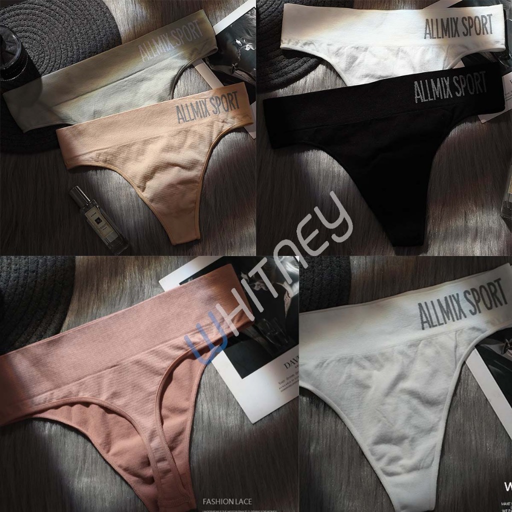 กางเกงในจีสตริง(G-string) สีหวาน ALLMIX SPORT สุด sexy ผ้า Nylon (EUW7 ...