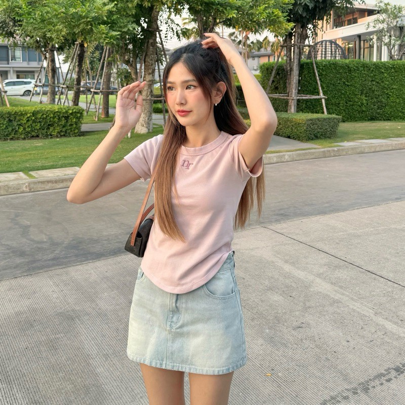 [ลดเพิ่ม 30% เก็บโค้ดที่ลิ้งค์หน้าร้าน] NICHARISSHOP - กระโปรงยีนส์สั้น รุ่น NCR Denim Skirt ...