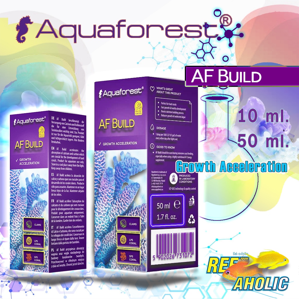 Reef-aholic AF Build 10 และ 50 ML ช่วยให้การดูดซึมสารอาหารของปะการังมีประสิทธิภาพมากยิ่งขึ้น ...