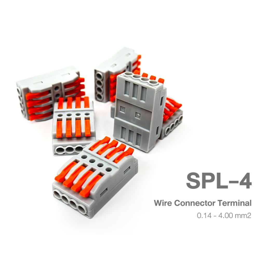 SPL-4 ขั้วต่อสายไฟ 4 ช่อง (Wire Connector) แบบ 1:1 | Shopee Thailand