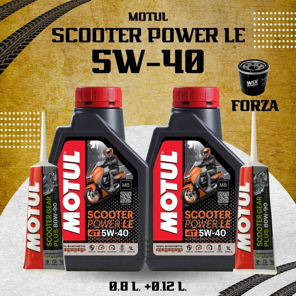ชุดน้ำมันเครื่อง สำหรับ FORZA 300-350 > MOTUL SCOOTER 5W-40 สังเคราะห์ ...