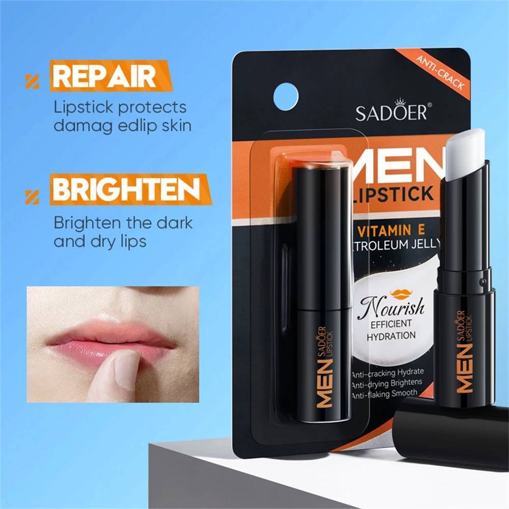 Sadoer Men Lip Balm เพิ่มความชุ่มชื้นและบำรุงริมฝีปาก ปรับปรุงริมฝีปากที่แห้งให้ชุ่มชื่น 2.7g ...
