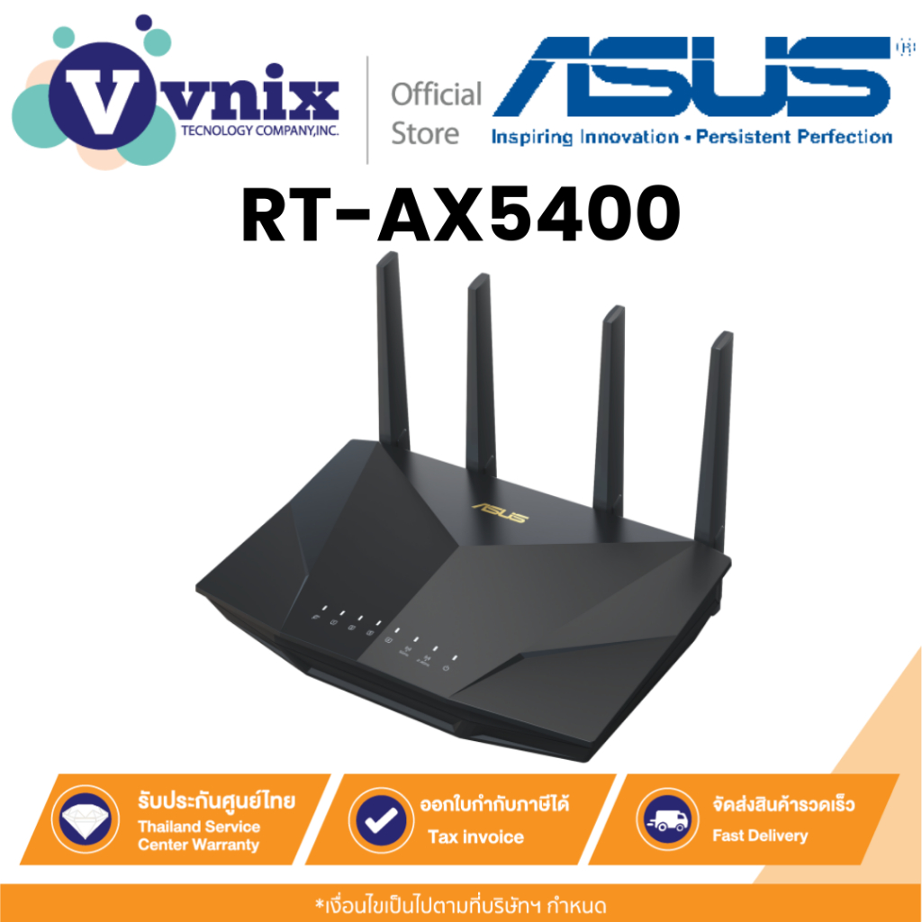 Asus RT-AX5400 เราเตอร์ Dual Band WiFi 6 Extendable Router By Vnix ...