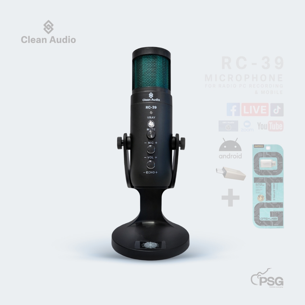 CLEAN AUDIO : RC-39 + android - ไมโครโฟน Microphone Set For Radio Pc ...